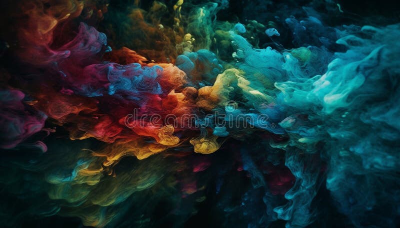 Vibrant Colors Flow in Space Waves Generated by AI Stock Illustration ...