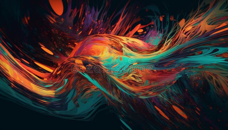 Vibrant Colors Flow in Surreal Wave Pattern Generated by AI Stock Photo ...