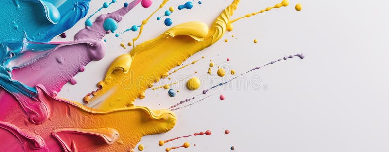 Vibrant Colors Flowing Together on a White Canvas Stock Photo - Image ...