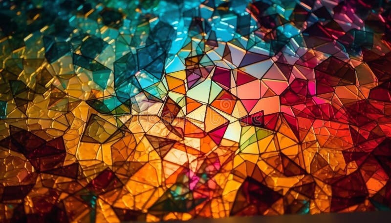Vibrant Colors and Geometric Shapes Create Chaos Generated by AI Stock ...