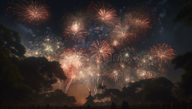 Vibrant Colors Illuminate the Dark Night Sky in Explosive Celebration ...