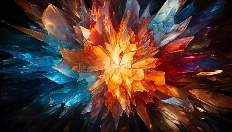 Vibrant Colors Illuminate Futuristic Geometric Shapes in Abstract ...