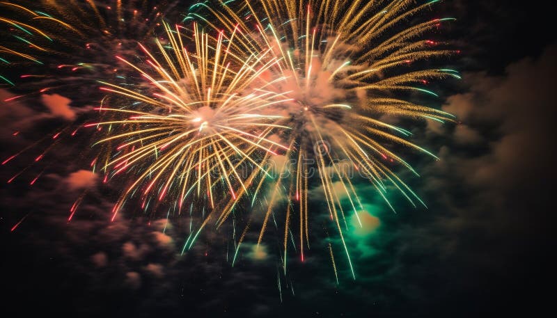 Vibrant Colors Illuminate the Night Sky in Explosive Firework Display ...
