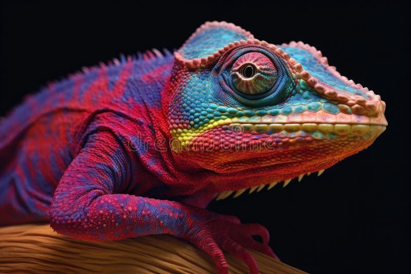 Vibrant Colors of a Lizard Emerging from Old Skin Stock Illustration ...