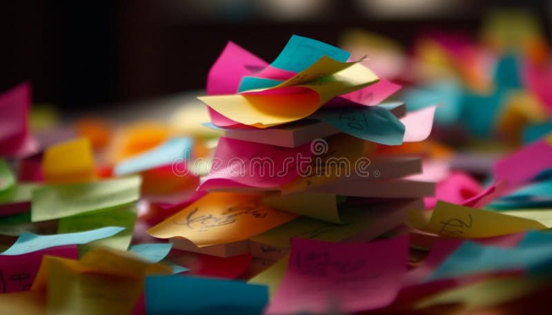 Vibrant Colors, Messy Stack, Creative Chaos Business Success Levitates ...