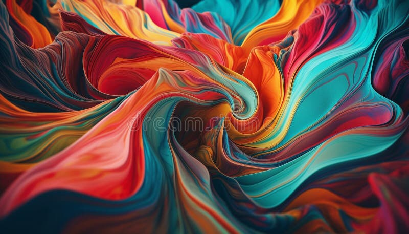 Vibrant Colors Mix in Smooth, Flowing Curves for Abstract Elegance ...