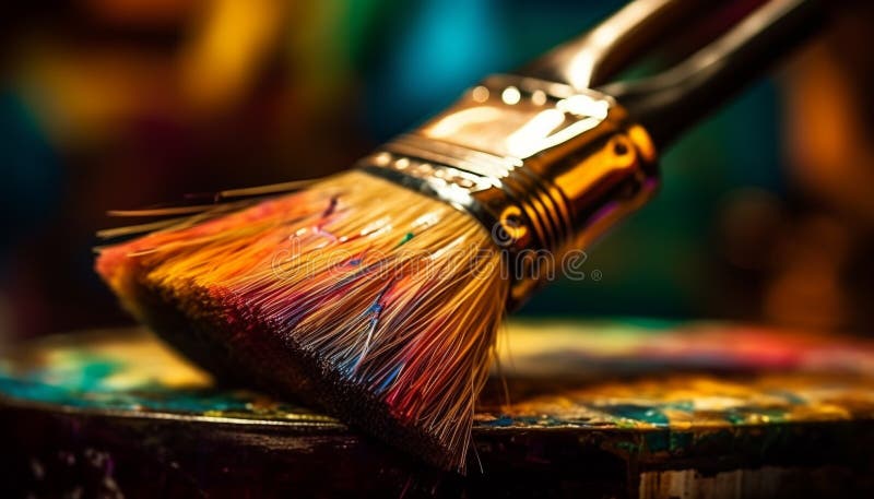 Vibrant Colors Mix on Table, Artist Messy Workshop Masterpiece ...