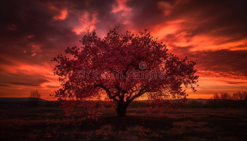 Vibrant Colors in Nature Tranquil Twilight Beauty Generated by AI Stock ...