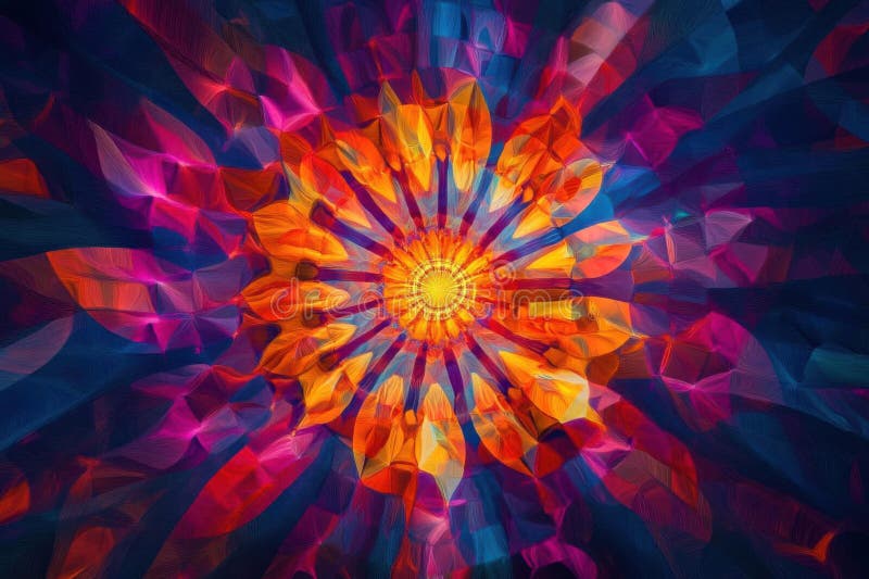Vibrant Colors Radiate Outwards in Abstract Art Stock Illustration ...