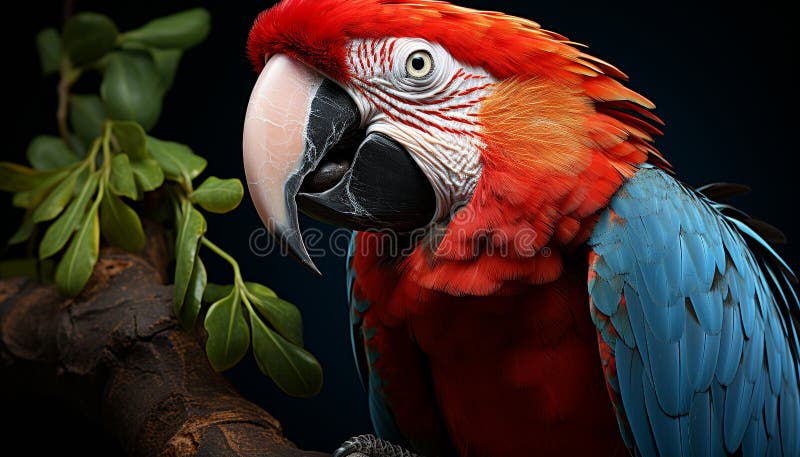 Vibrant Colors of a Scarlet Macaw, Beauty in Nature Generated by AI ...