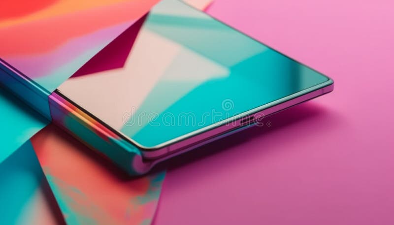 Vibrant Colors Shape Futuristic Digital Communication Equipment ...