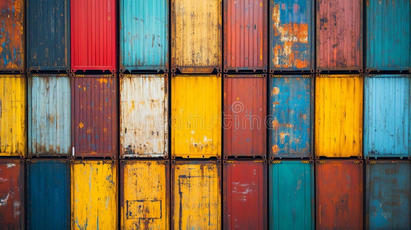 Vibrant Colors of Shipping Containers Create a Patchwork of Industrial ...