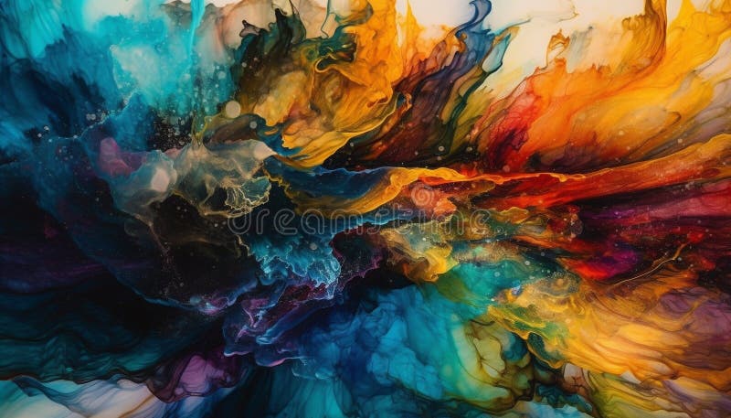 Vibrant Colors Splash in a Deep Galaxy Generated by AI Stock Image ...