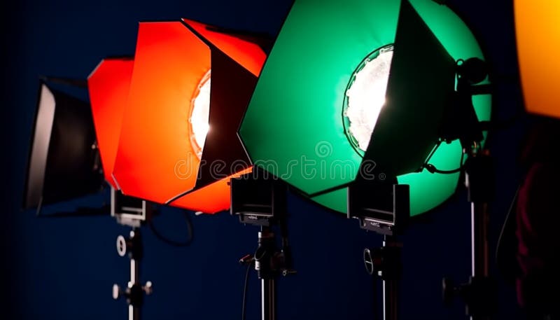 Vibrant Colors Spotted in Modern Staging Light Generated by AI Stock ...