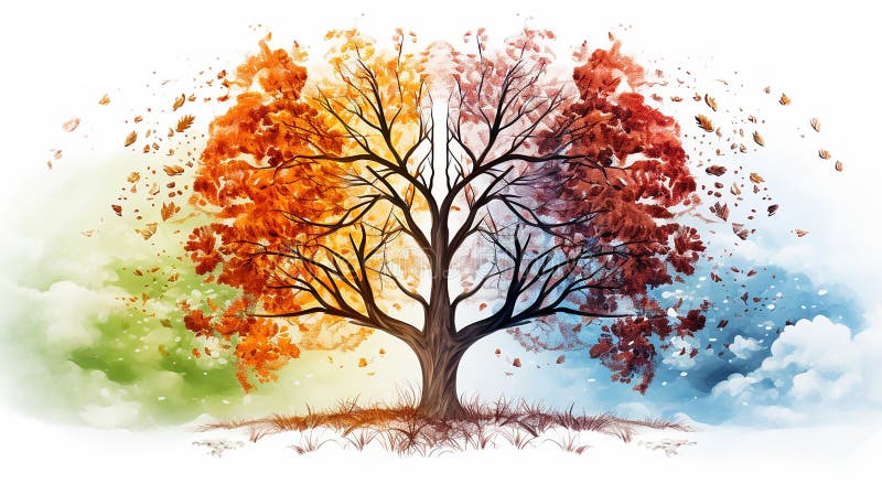 Vibrant Colors of Spring, Summer, Autumn, and Winter Leaves, All within ...