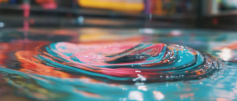Vibrant Colors Swirl in a Glossy Wet Ink Texture Creating a Mesmerizing ...