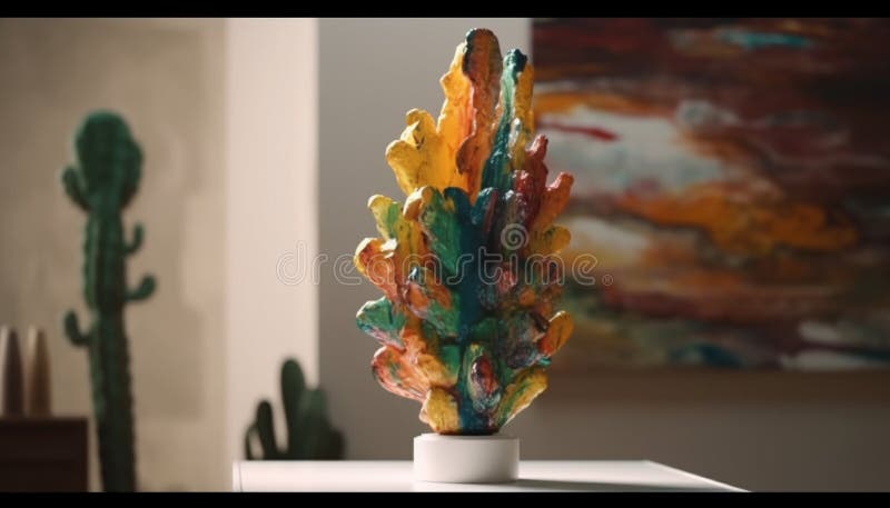 Vibrant Colors on Table, Nature Decoration Indoors Generated by AI ...
