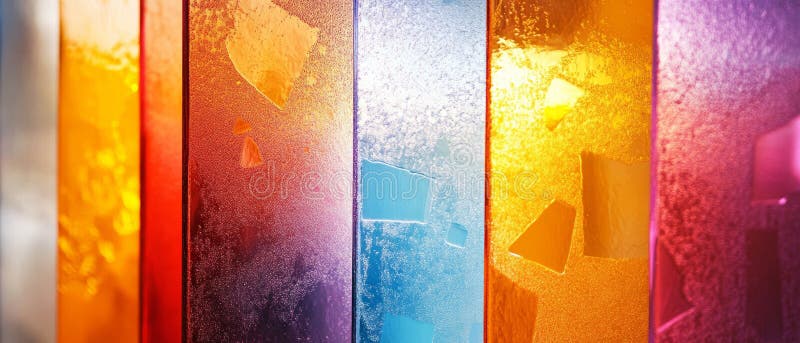 Vibrant Colors and Textured Frosted Glass Create a Captivating Visual ...