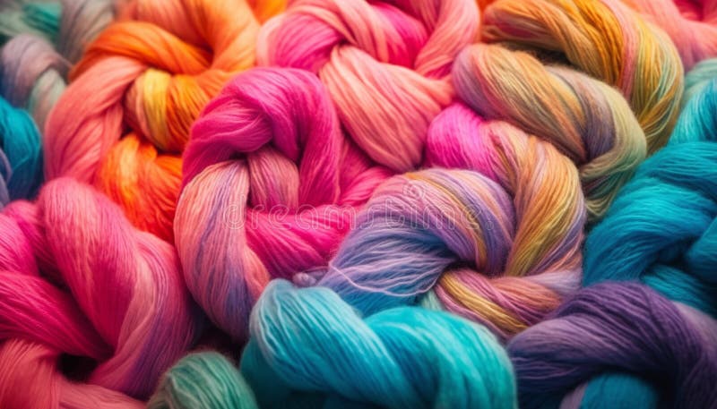 Vibrant Colors of Wool Spools Woven into Abstract Patterns Generated by ...
