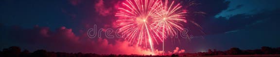 Vibrant Colours Bursting from a Large Spherical Firework Explosion in ...