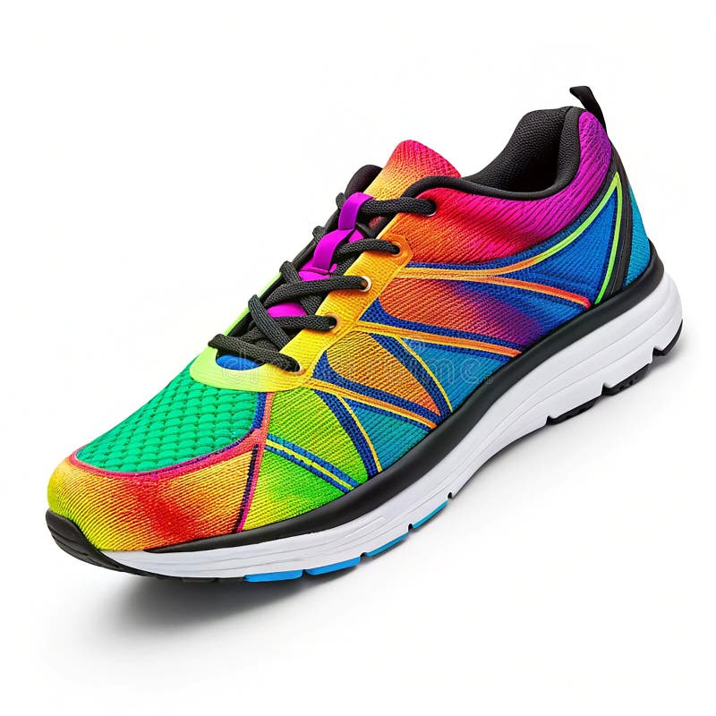 Colorful Running Shoe Isolated on White Background Stock Illustration ...