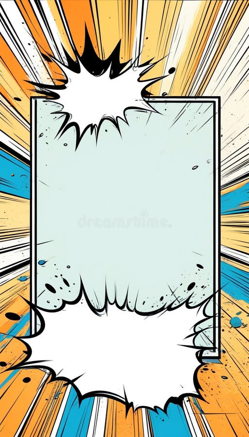 Vibrant Comic Blast with Colorful Explosions and Blank Space Stock ...