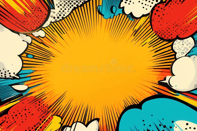 Vibrant Comic Book Action Background with Dynamic Lines and Colorful ...