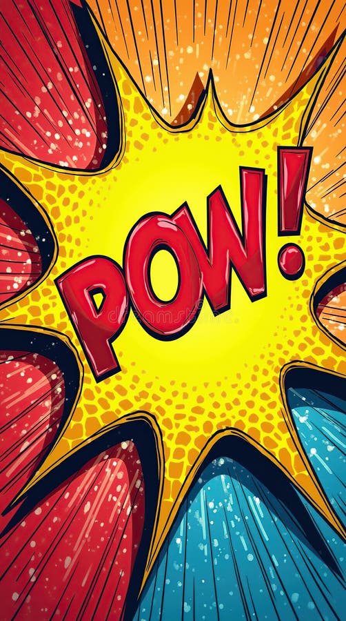 Vibrant Comic Book Background with Explosive Pow Text Stock ...