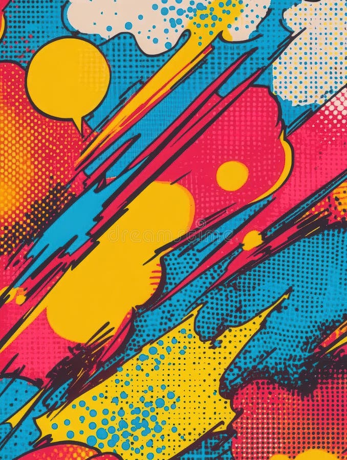 Vibrant Comic Book Background Featuring Dynamic Action Lines and ...