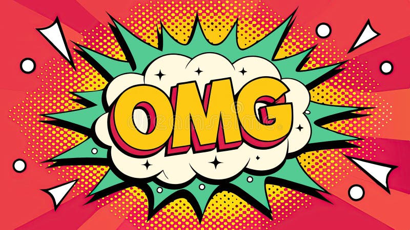 Bright Comic Book Explosion with OMG Text Stock Illustration ...