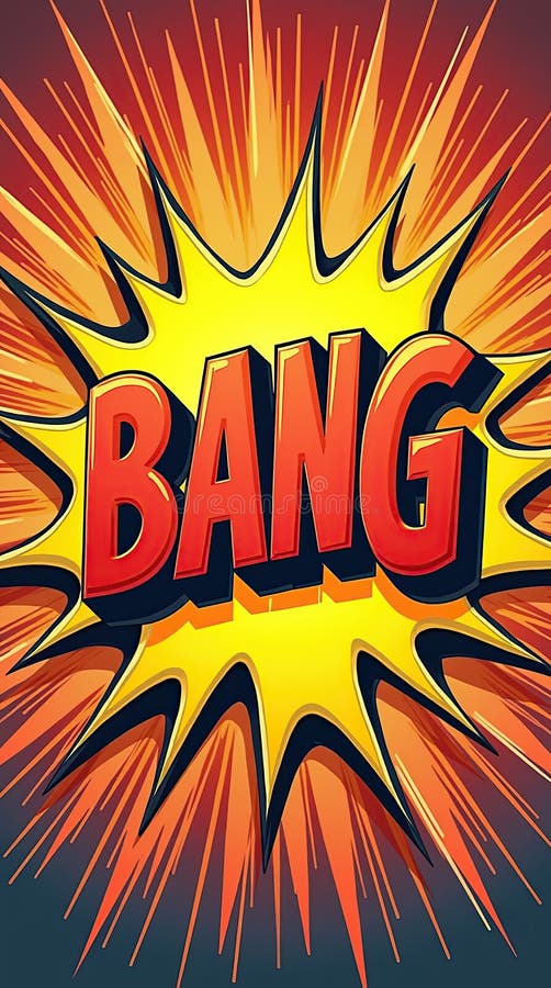 Comic Style Bold 3D Text with Explosive Bang Effect Stock Illustration ...