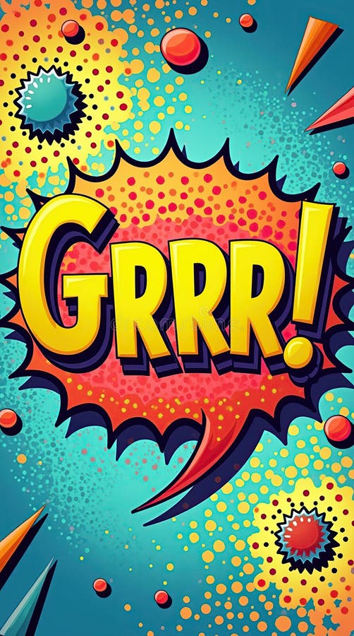 Colorful Comic Book-Style Speech Bubble with Bold Grrr Text Stock ...