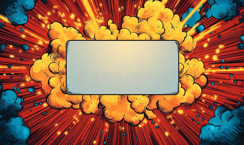 Vibrant Comic Book Explosion Background with Blank Space for Text or ...