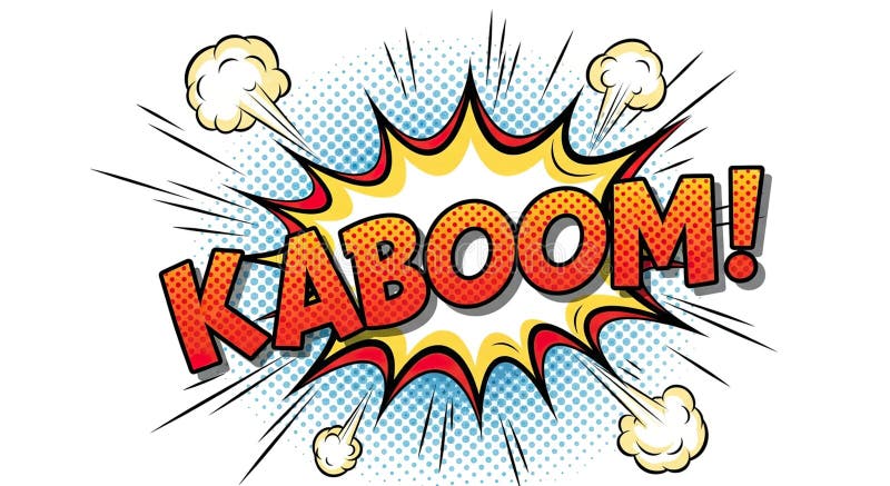 Pop Art Explosion: Dynamic "Kaboom!" Comic Book Style Stock Illustration - Illustration of comic ...
