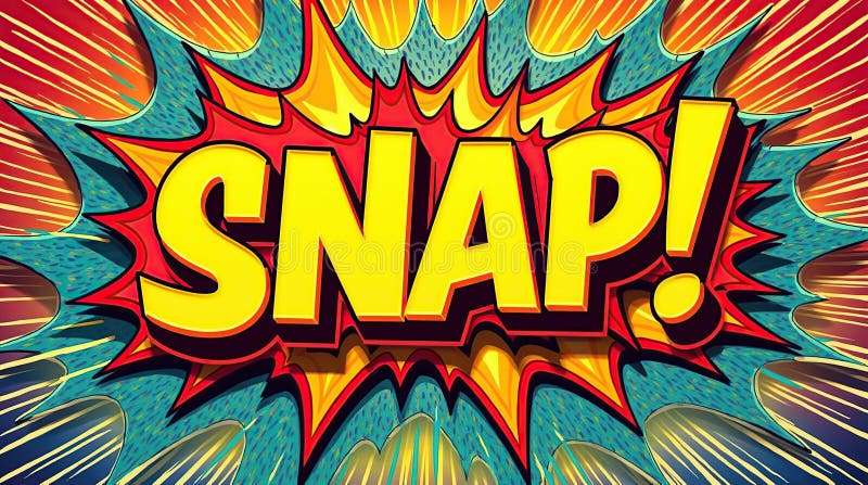 Vibrant Comic Book Explosion with Snap Text Effect Stock Illustration ...