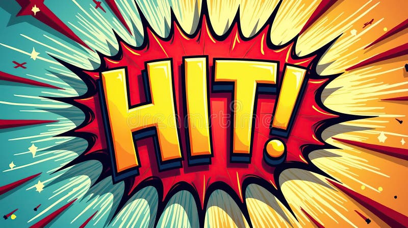 Vibrant Comic Book Explosion with the Word Hit in Bold Letters Stock ...