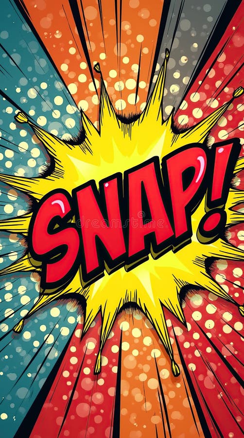 Colorful Comic Book Style Explosion with Snap Text Stock Illustration ...