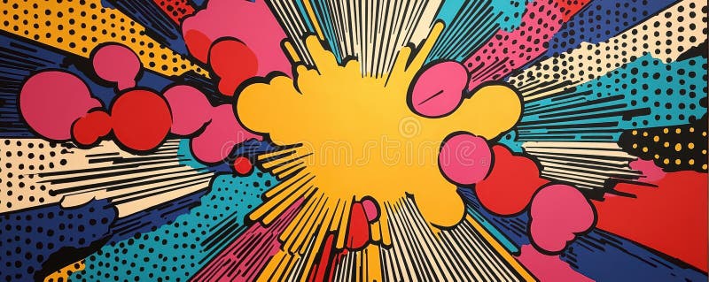 Vibrant Comic Book Panel Explosion with Dynamic Colors in Pop Art Style ...