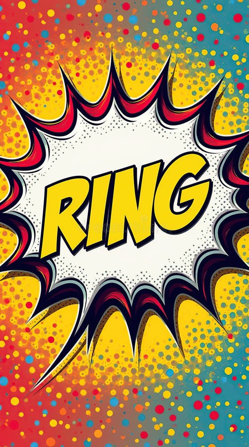 Vibrant Comic Book Speech Bubble with Bold Ring Text Stock Illustration ...