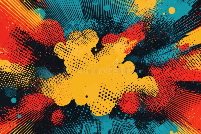 Vibrant Comic Book Style Background with Bold Colors and Dynamic ...