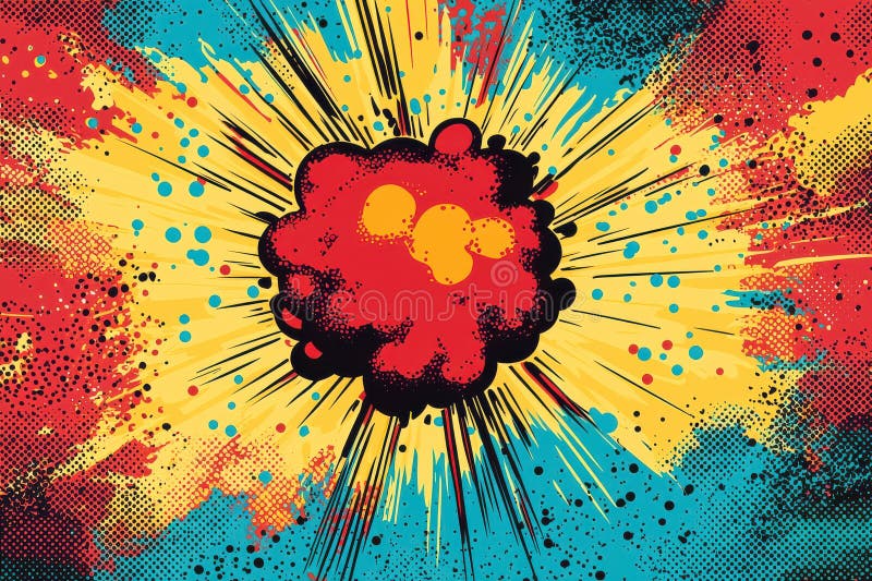 Vibrant Comic Book Style Background with Bold Colors and Dynamic ...