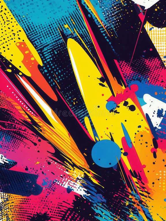 Vibrant Comic Book Style Background with Dynamic Action Lines and ...