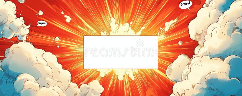 Vibrant Comic Book Style Background with Explosive Clouds Stock Image ...