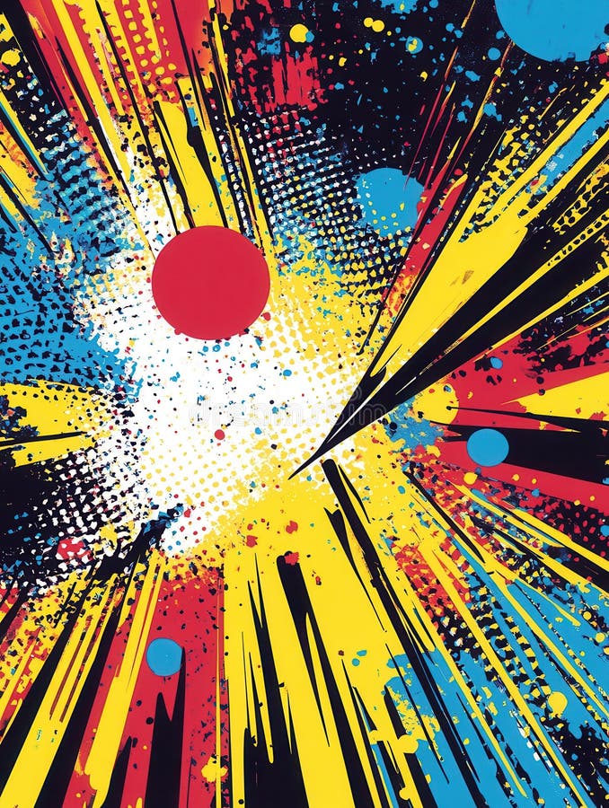 Vibrant Comic Book Style Background Featuring Dynamic Action Lines and ...