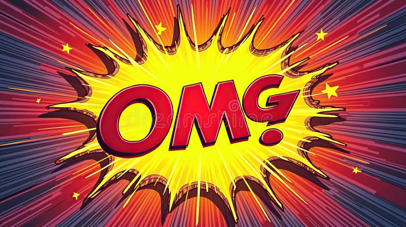 Colorful Comic Book Style Explosion with OMG Text Stock Illustration ...