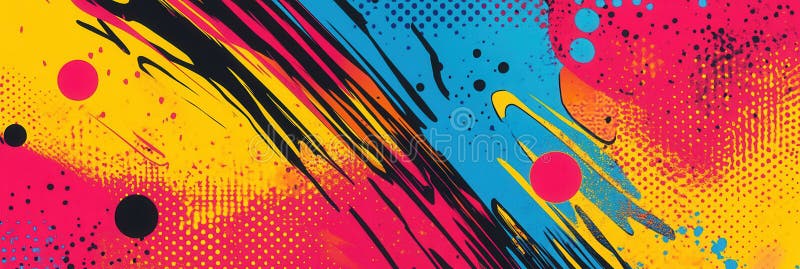 Vibrant Comic Book Style Background Featuring Halftone Patterns and ...