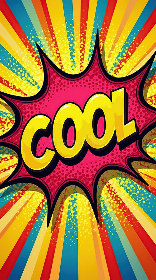Vibrant Comic Book Style Burst with Cool Text Explosion Stock ...