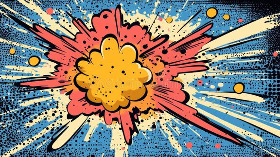 Vibrant Comic Book Style Explosion with Bold Colors and Dynamic Lines ...