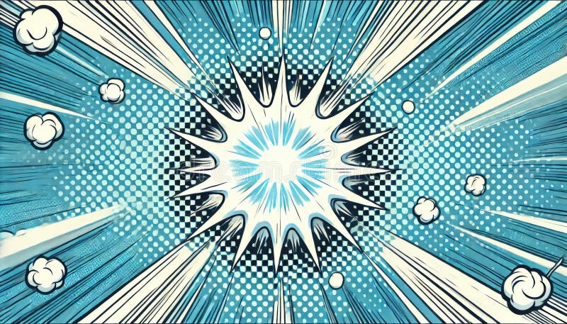 Vibrant Comic Book-style Explosion with Dynamic Lines and Colorful ...