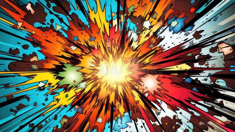 Vibrant Comic Book Style Explosion Stock Illustration - Illustration of ...